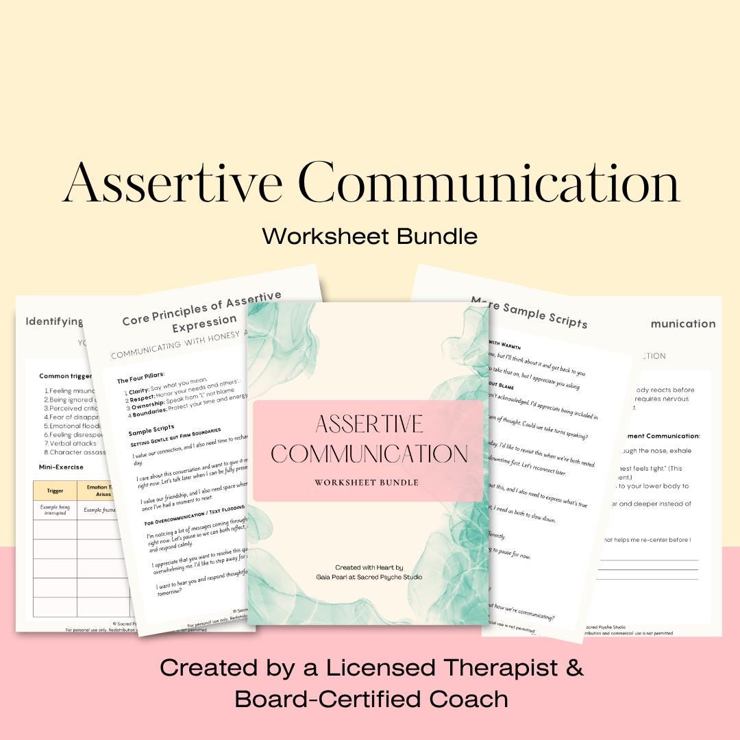 Assertive Communication Workbook | Printable Scripts, Boundaries (PDF ...