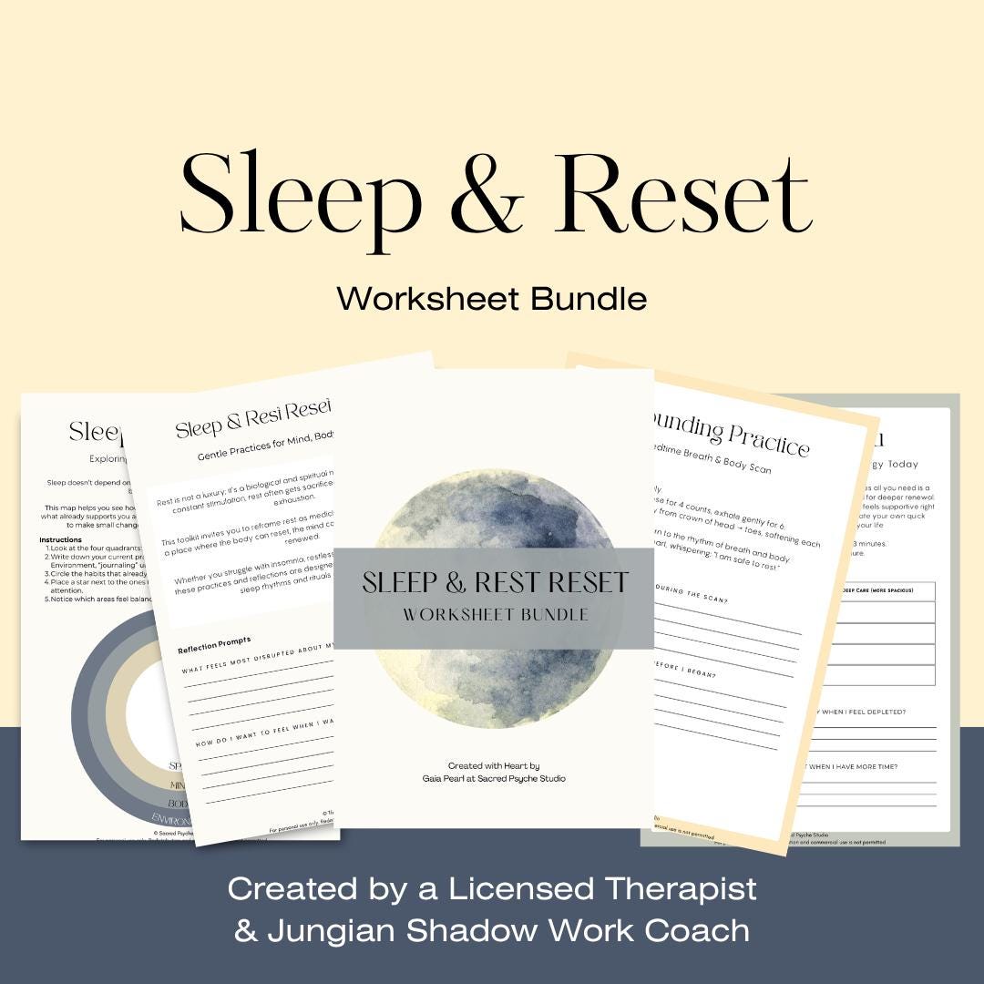 Sleep Rest Reset Toolkit Bedtime Routine Worksheet Bundle Digital