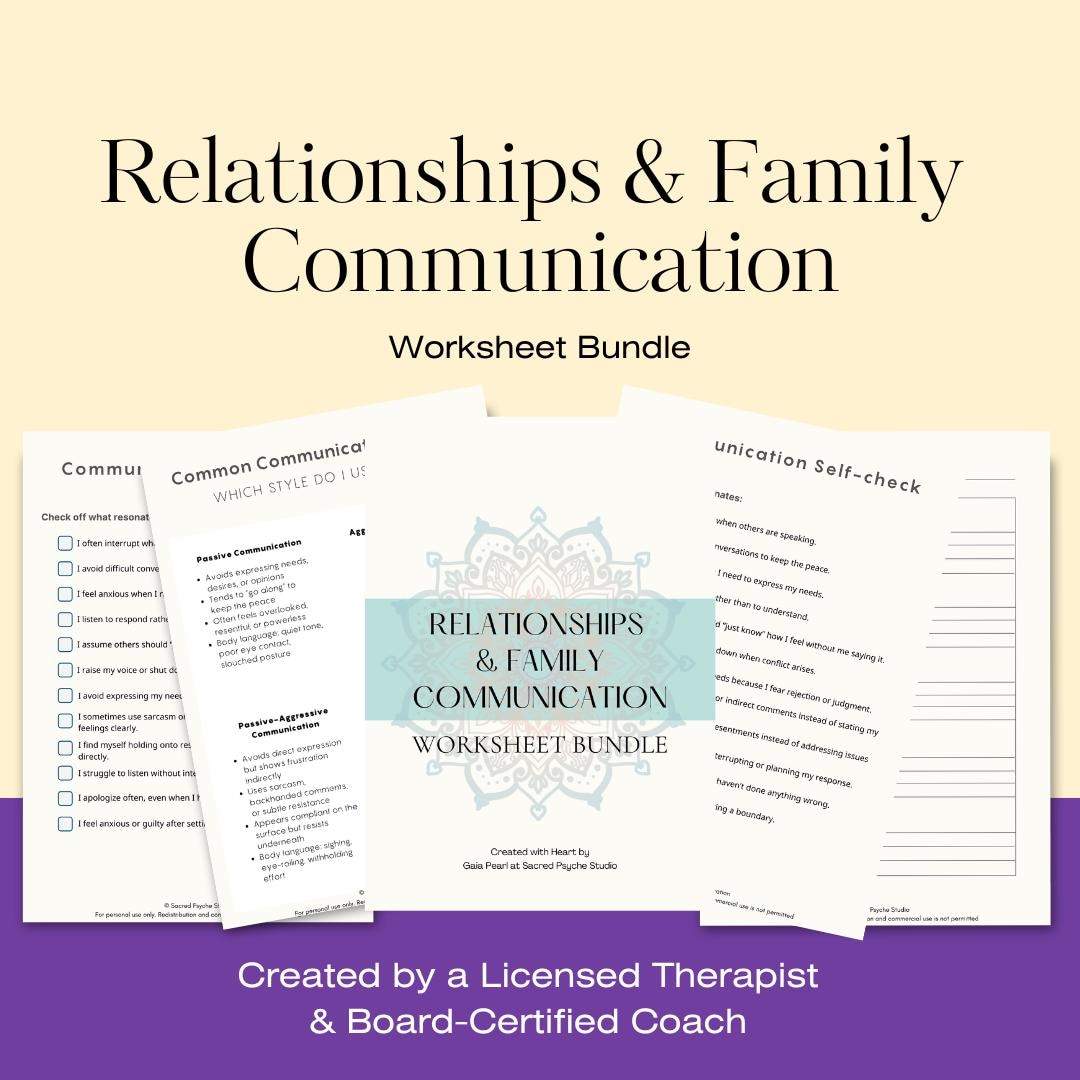 Family and Relationships Communication Worksheet Bundle: Printable ...