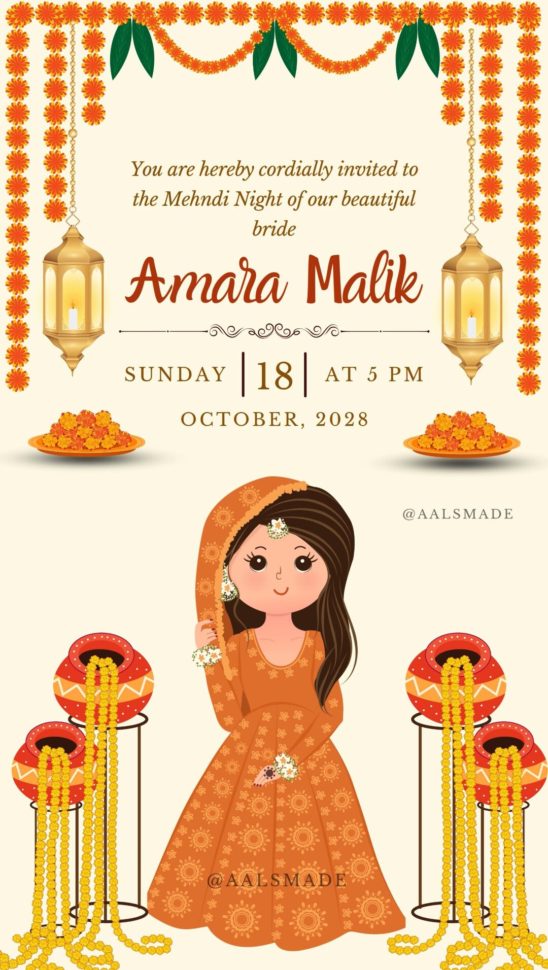 Mehndi Invitation, Wedding Invite, Digital Animated Invite, Animation ...