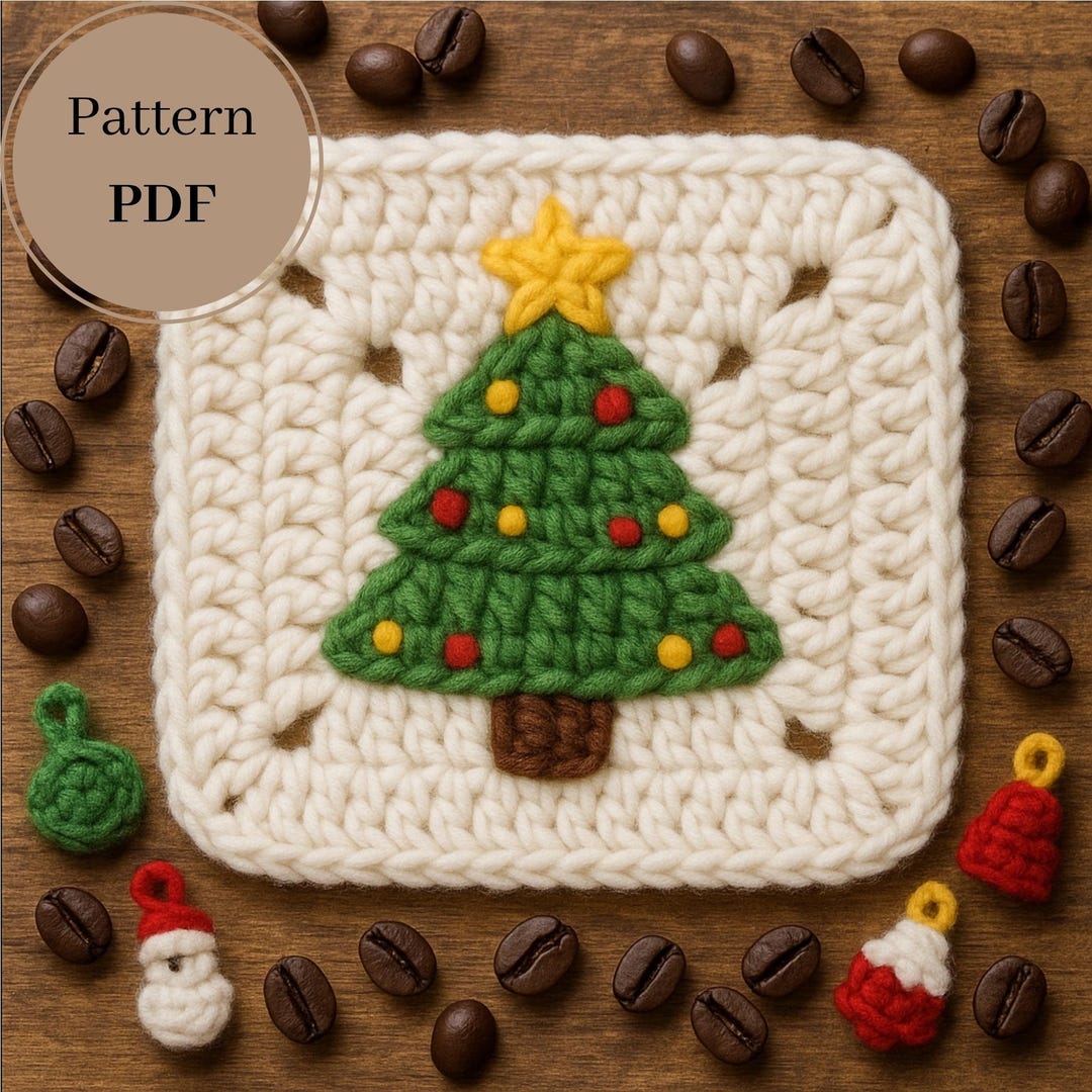 Christmas Tree Granny Square Crochet Pattern PDF – Textured 3D Tree ...