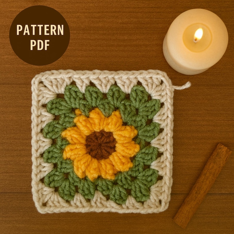 3D Daisy & Sunflower Crochet Granny Square Pattern: PDF Tutorial - Etsy