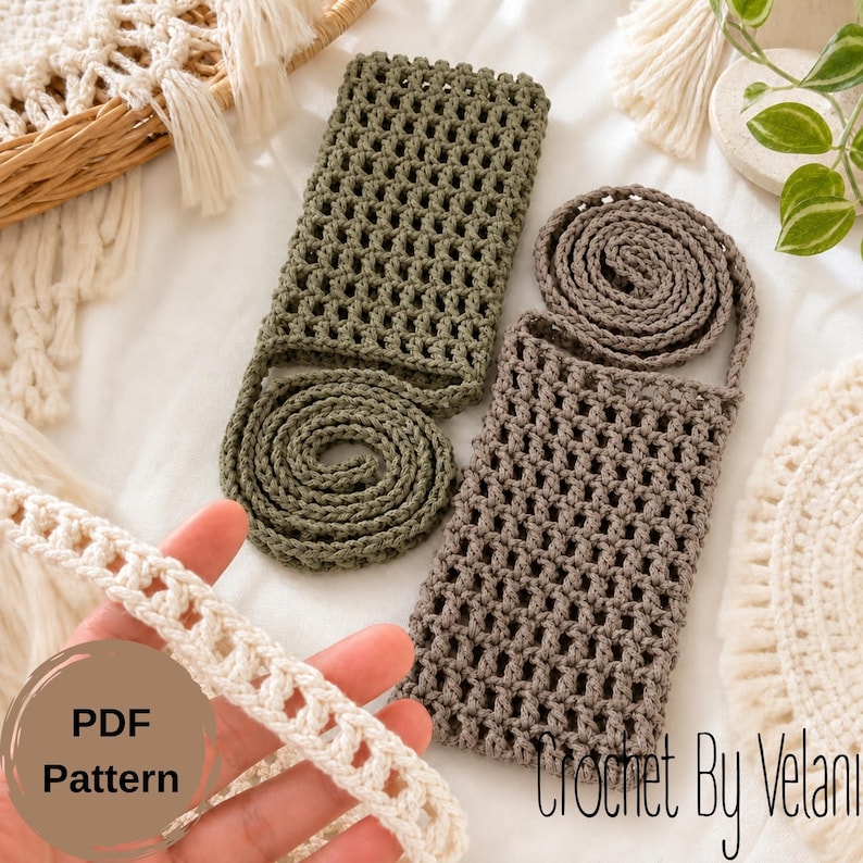 Crochet Phone Bag Pattern PDF, Cell Phone Pouch Crochet Tutorial ...