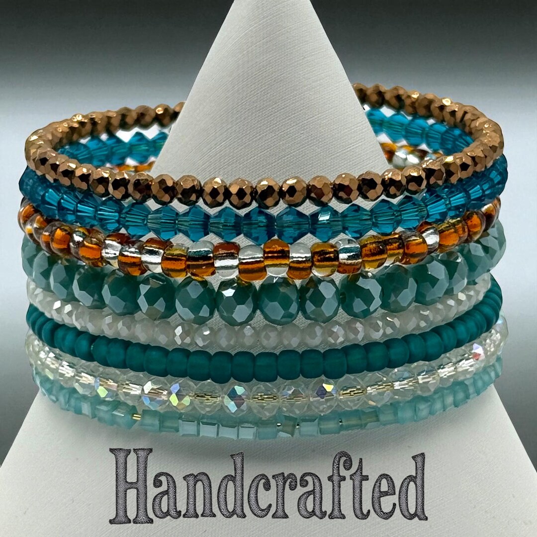 Teal Radiance 8-strand Beaded Wrap Bracelet - Etsy