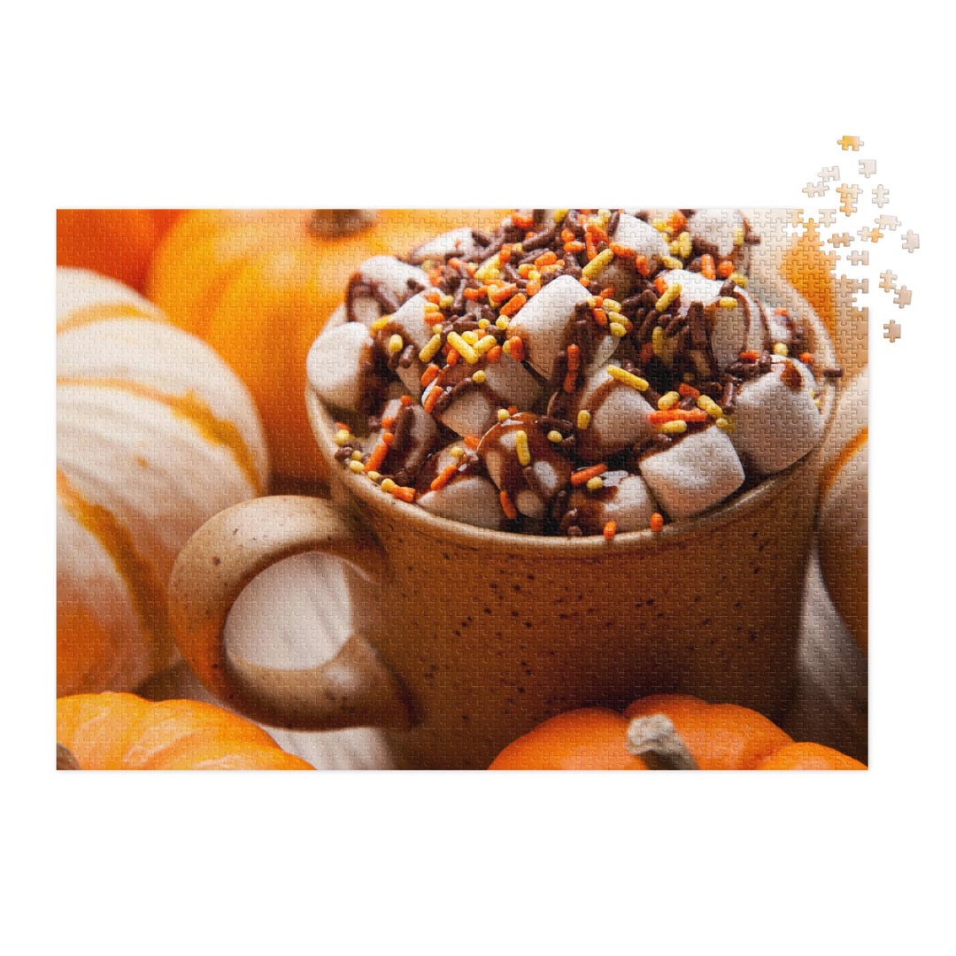 Hot Cocoa & Marshmallows Jigsaw Puzzle With Tin, Cozy Fall Puzzle Gift ...
