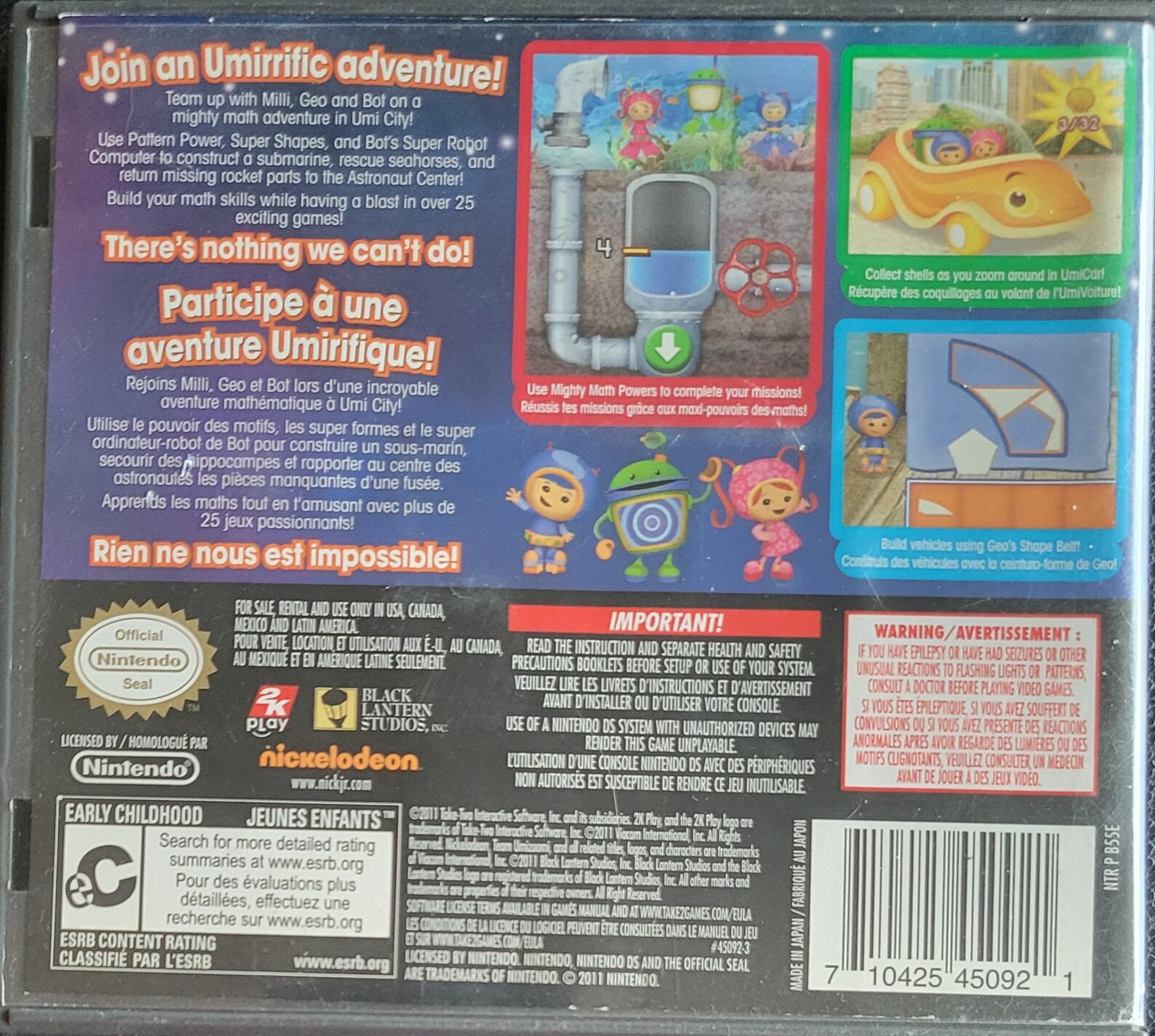 Nickelodeon Team Umizoomi – Nintendo DS – Cartridge Only – Tested ...