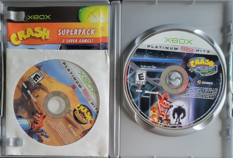 Crash Bandicoot Super Pack X2 Games! (CIB) OG Microsoft XBOX Pre-owned ...
