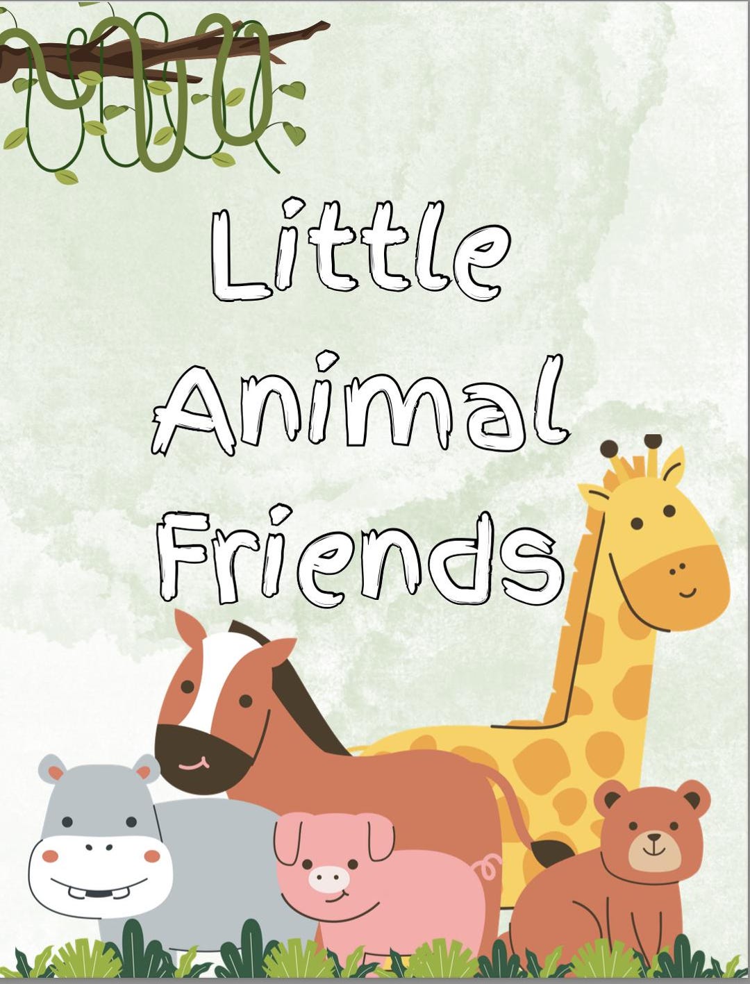 Little Animal Friends Coloring Pages - Etsy