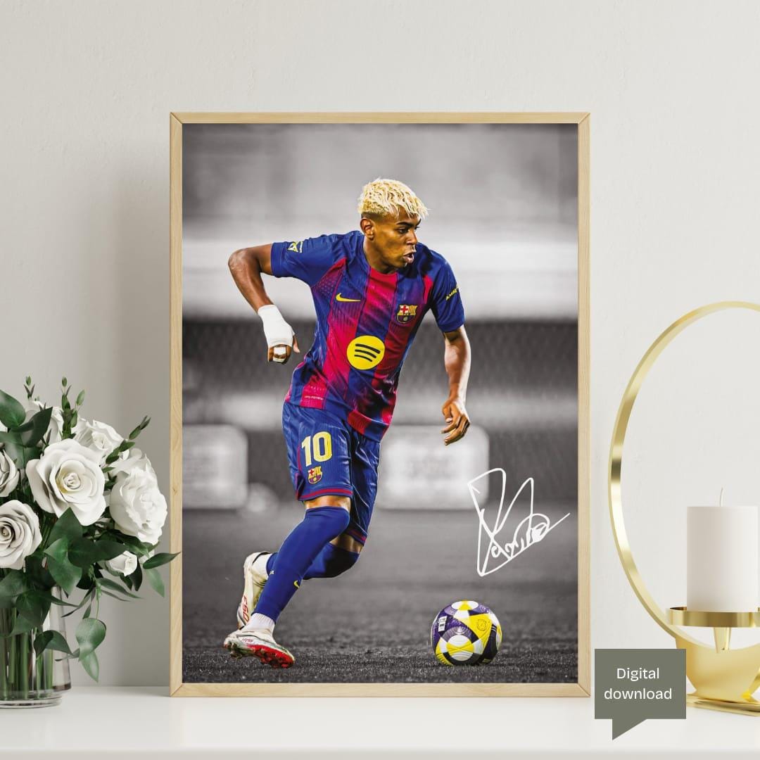 Lamine Yamal Wall Art | FC Barcelona Wonderkid Poster | Football Rising ...