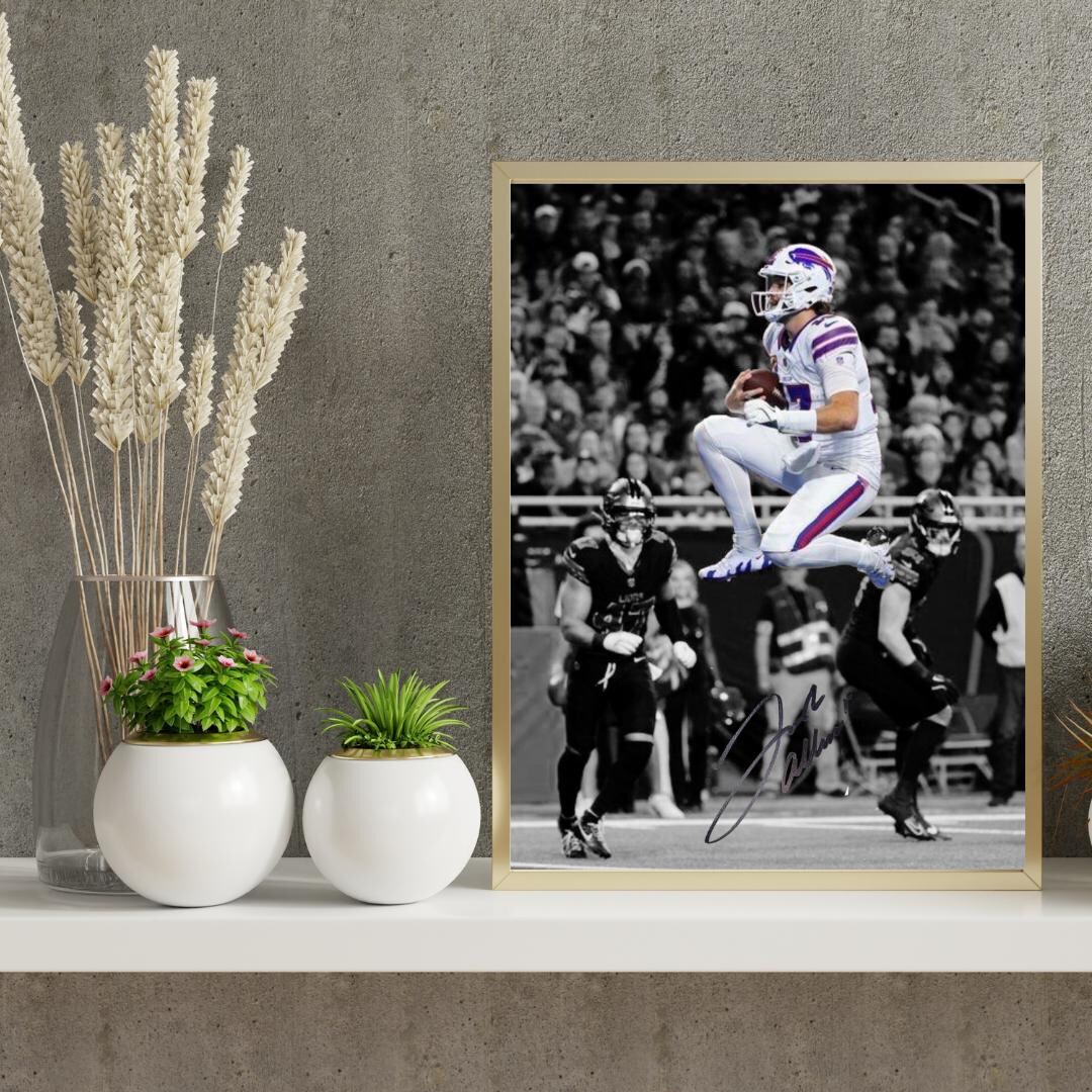 Josh Allen Autograph-style Print | Buffalo Bills Wall Art (digital ...