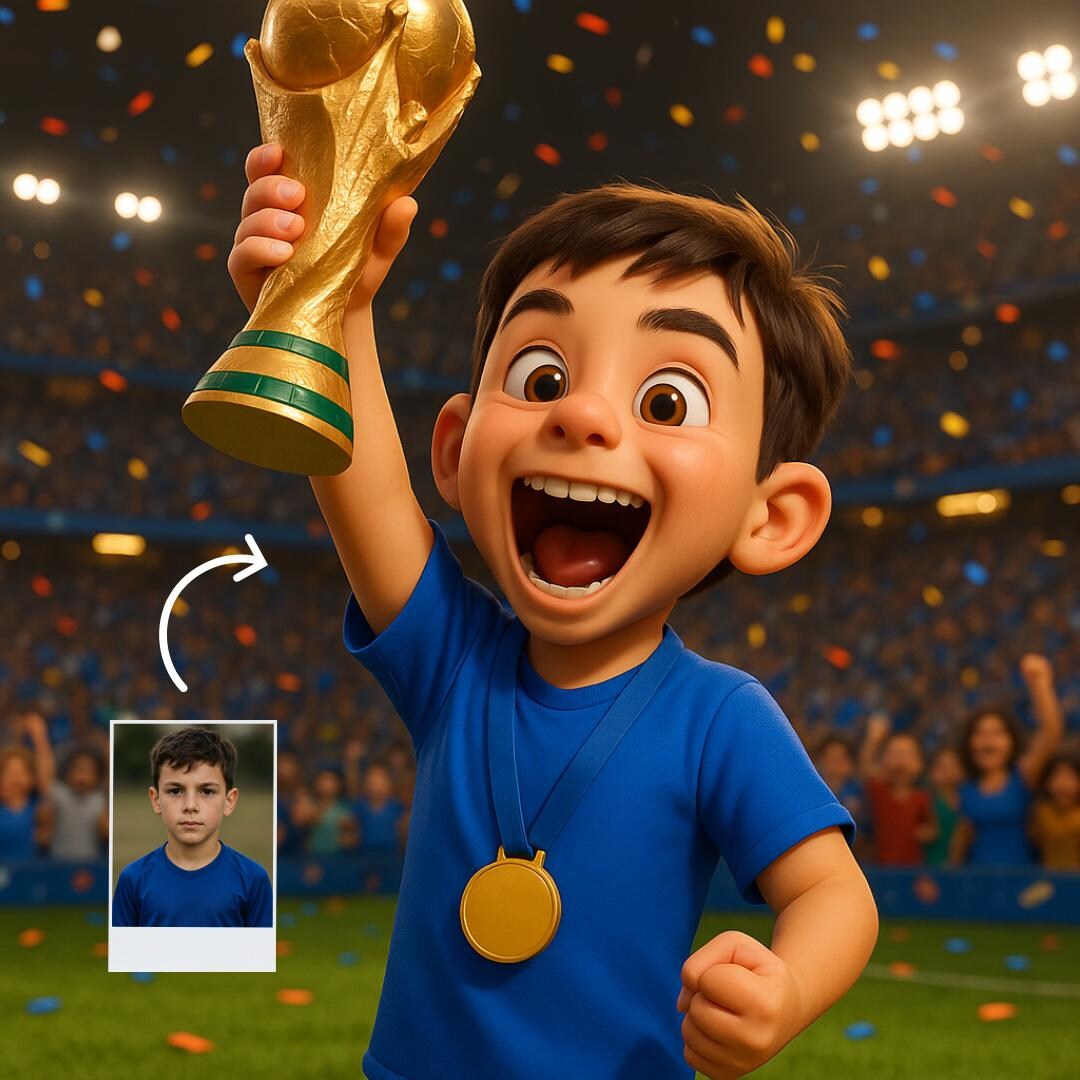 Custom Soccer / Football Pixar-style Cartoon Portrait | World Cup ...