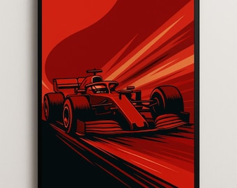 Abstract Formula 1 Racing Poster | Modern F1 Car Wall Art Print - Etsy