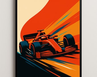 Abstract Formula 1 Racing Poster | Modern F1 Car Wall Art Print - Etsy