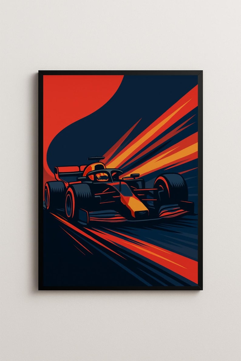 Abstract Formula 1 Racing Poster | Modern F1 Car Wall Art Print - Etsy