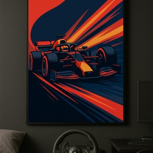 Abstract Formula 1 Racing Poster | Modern F1 Car Wall Art Print - Etsy