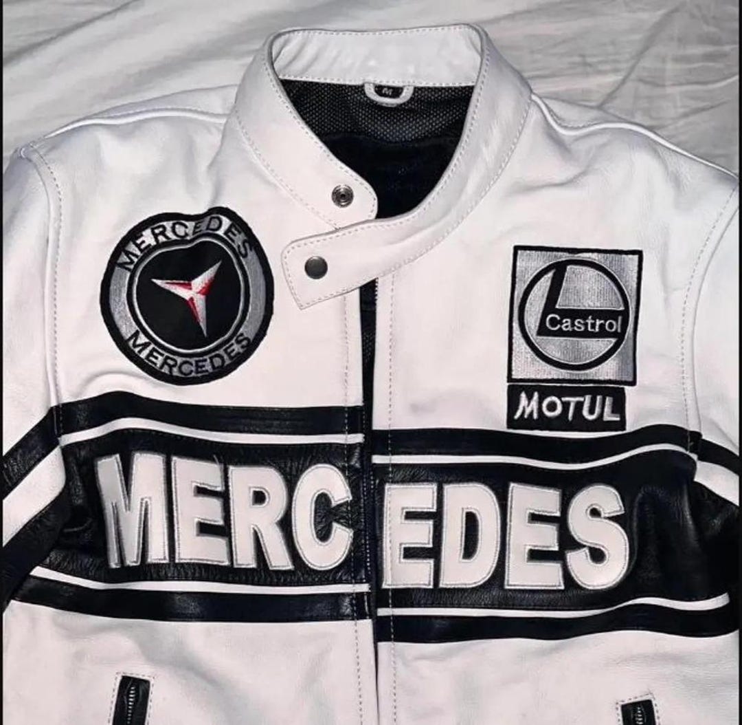 Mercedes Leather Jacket Mercedes Motul Biker Leather Jacket Genuine Cow ...