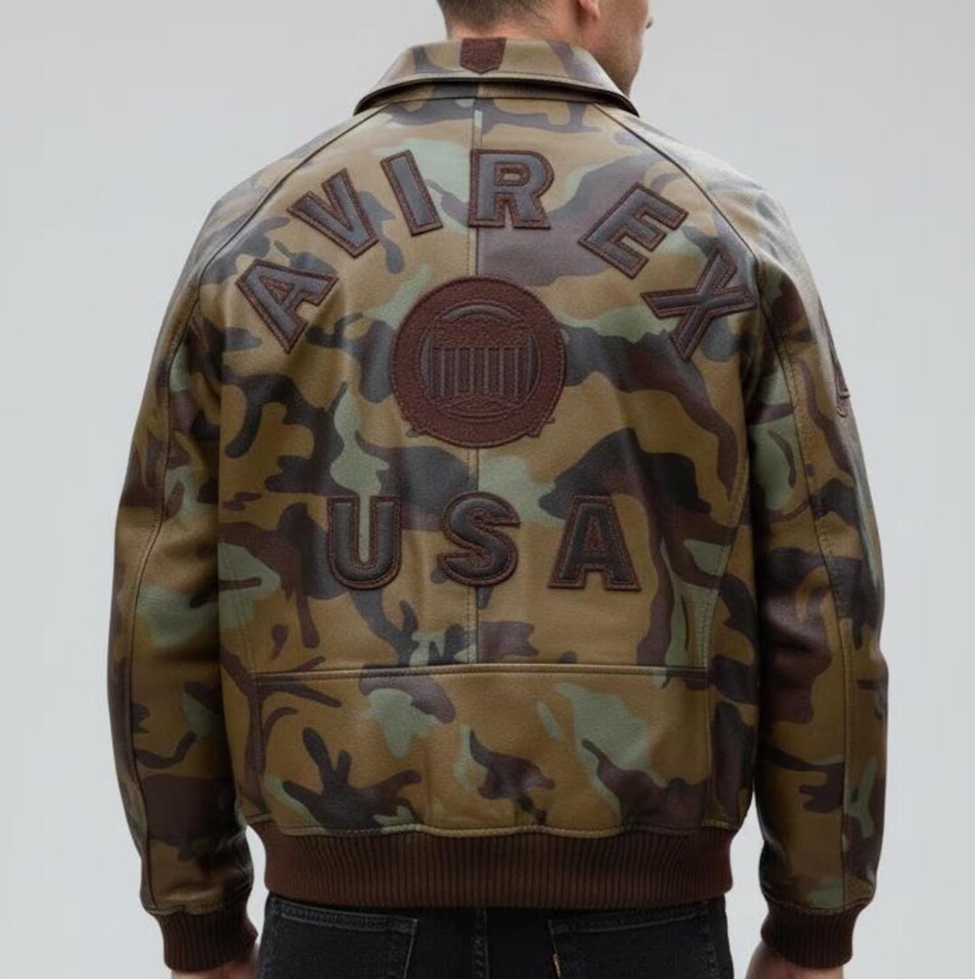 Avirex Real Leather Bomber Jacket, Avirex Limited Edition Camouflage ...