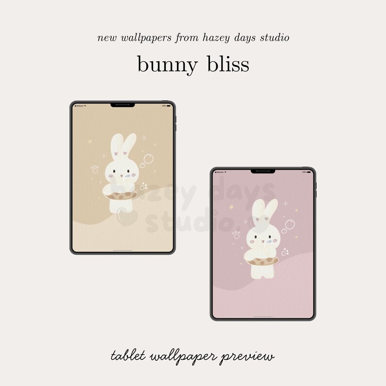 Bunny Bliss | Desktop, Tablet, Phone Wallpaper - Etsy