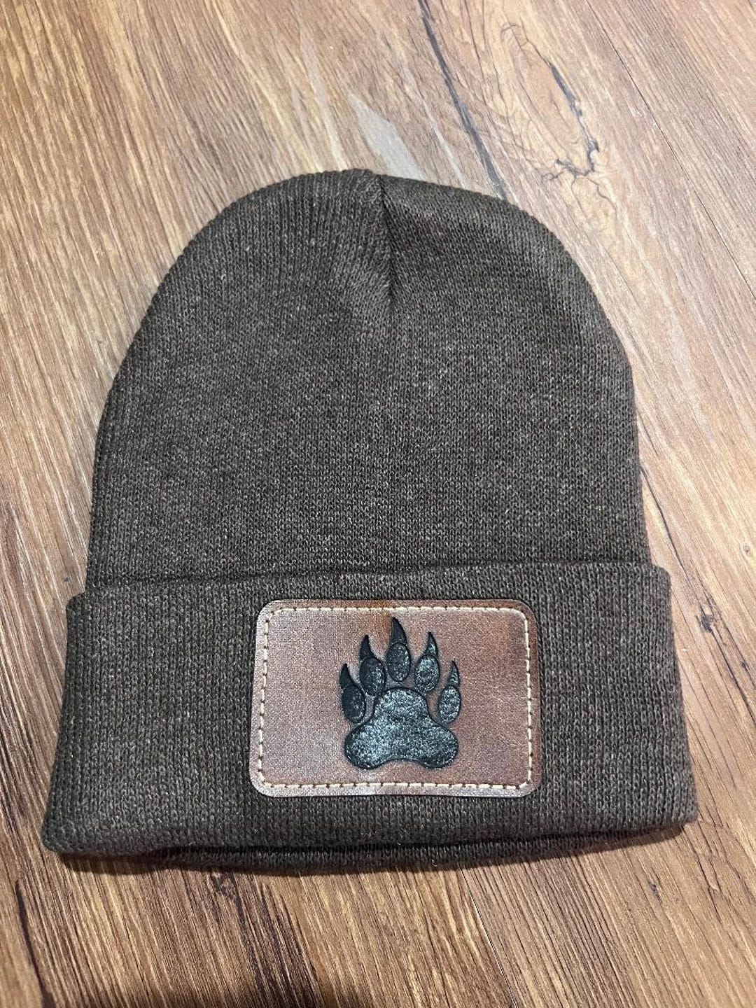 Beanie With Bear Claw Patch - Etsy