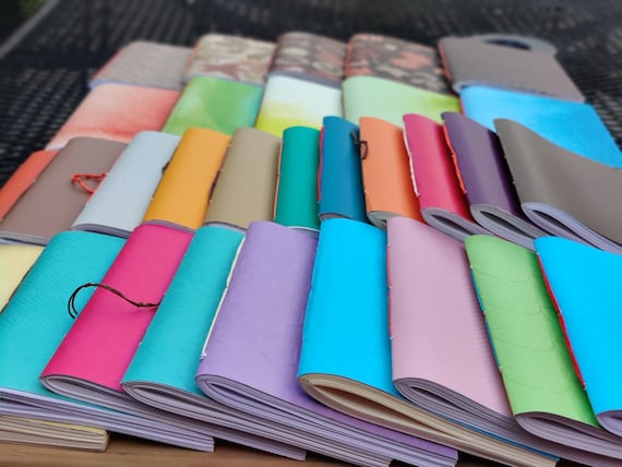Sewn Bound Notebook Plain Notebook Handmade Journal Mini - Etsy