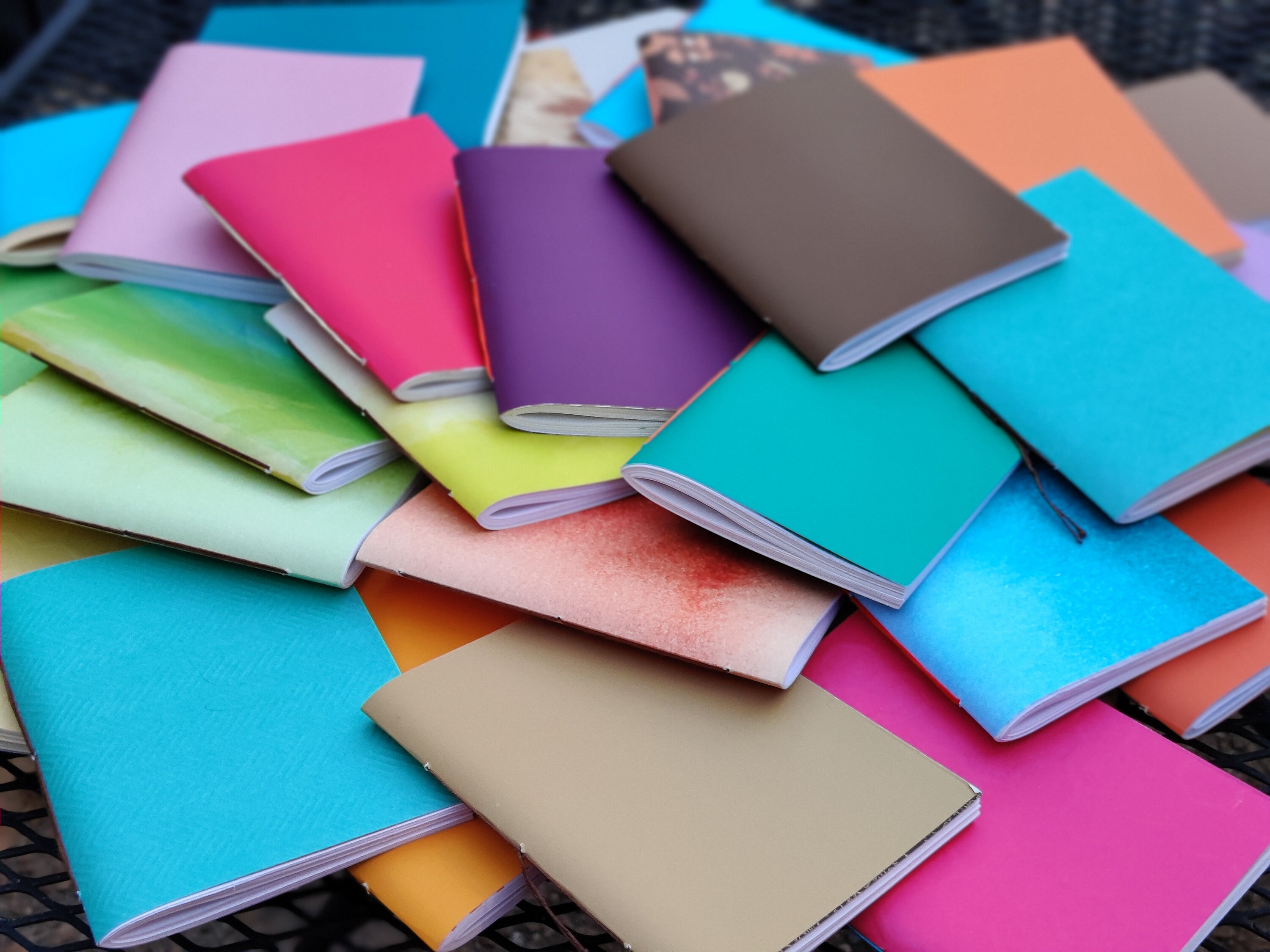 Sewn Bound Notebook, Plain Notebook, Handmade Journal, Mini Diary, Bond ...