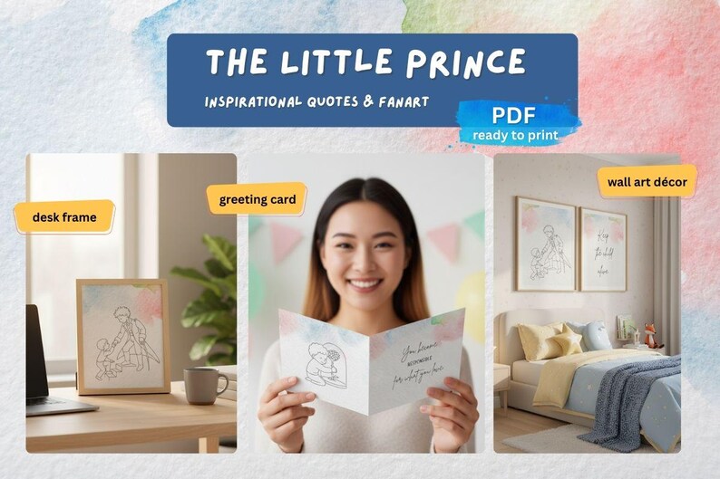 The Little Prince Printable Fan Art Set and Inspirational Quotes | PDF ...