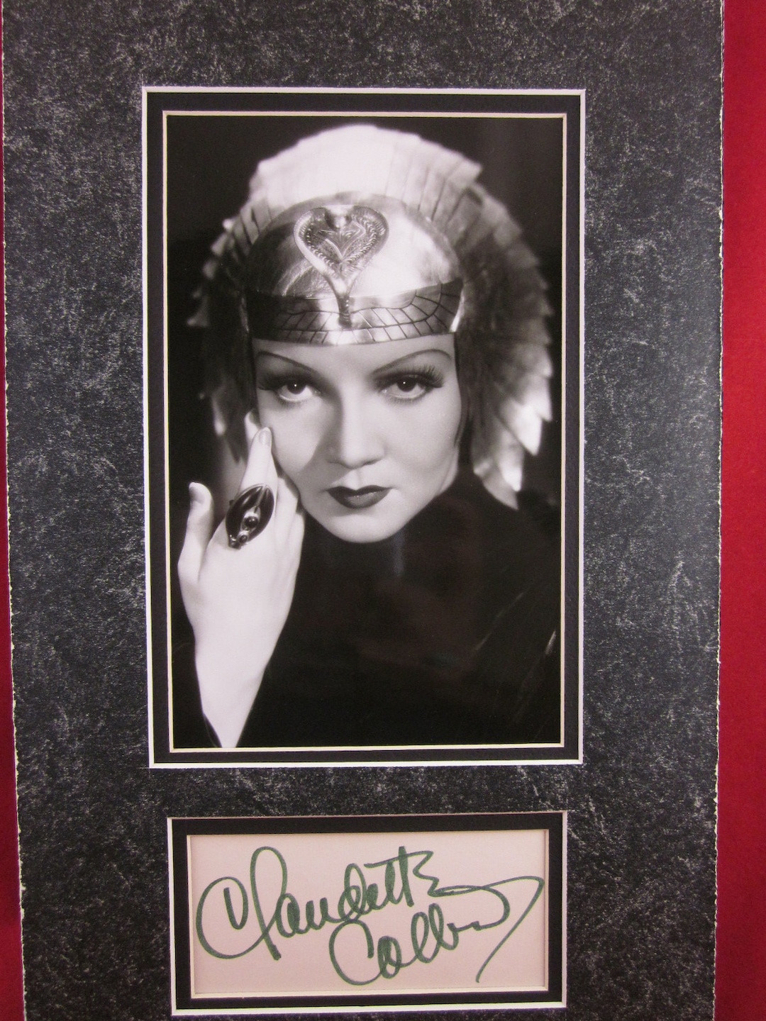 Vintage Claudette Colbert Autograph Showpiece, Cleopatra, Silver Screen ...