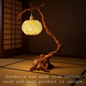 Tree Branch Table Lamp Art Driftwood Standing Light Vintage Desk ...