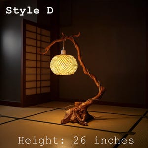 Tree Branch Table Lamp Art Driftwood Standing Light Vintage Desk ...