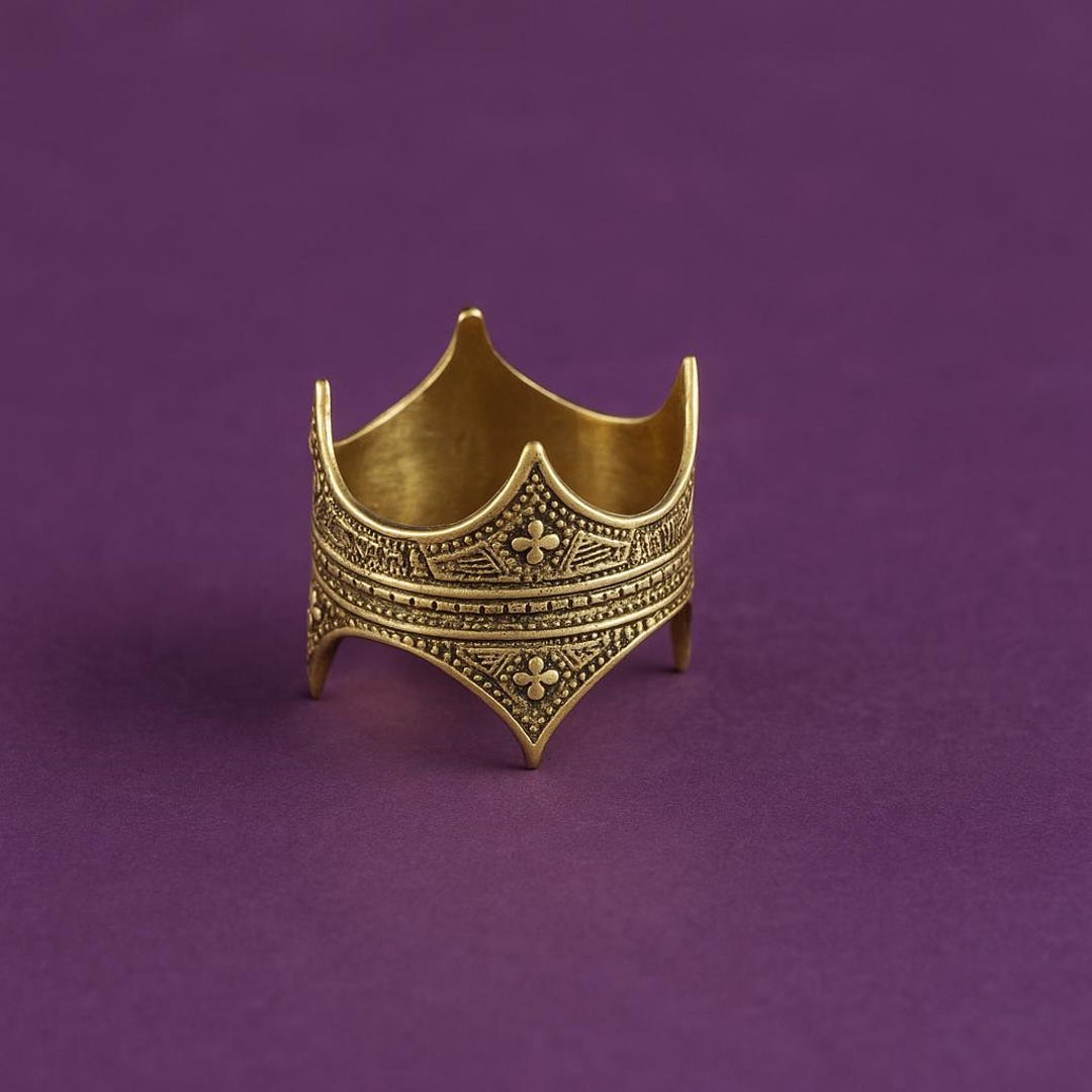Brass Crown Ring, Boho Royalty Inspired Band, Handmade Statement Ring ...