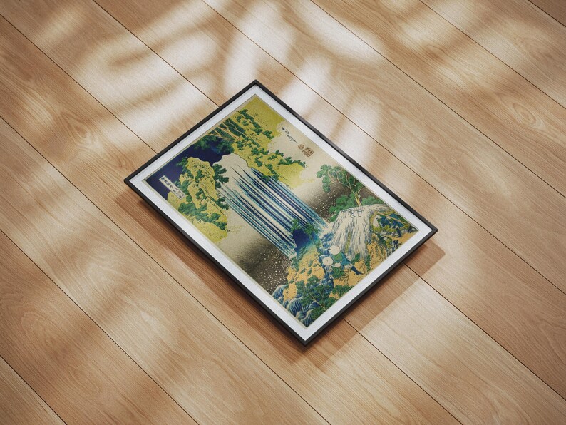 Japanese Waterfall Ukiyo-e Print | Hokusai Vintage Japanese Art ...
