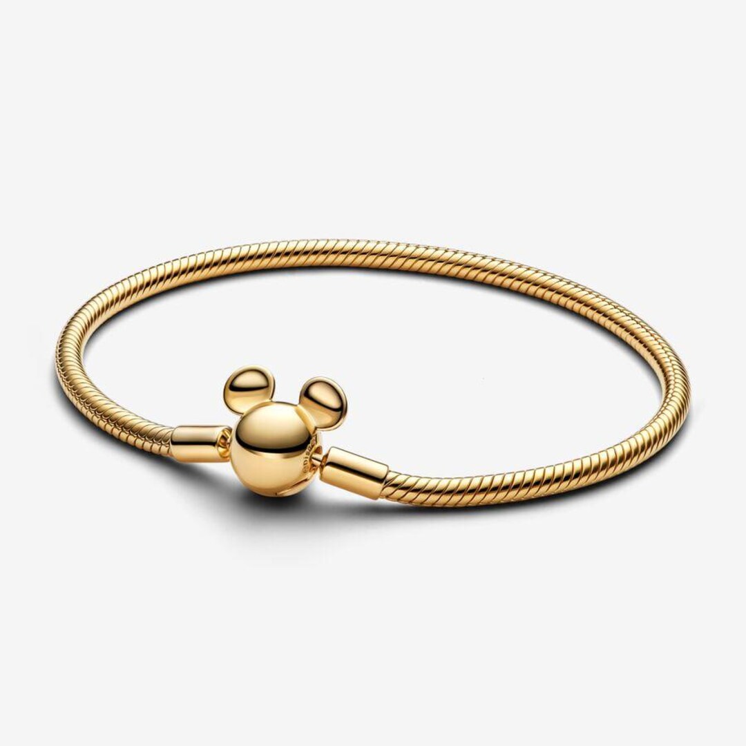 Pandora Mickey Mouse Clasp Moments Snake Chain Bracelet - Etsy