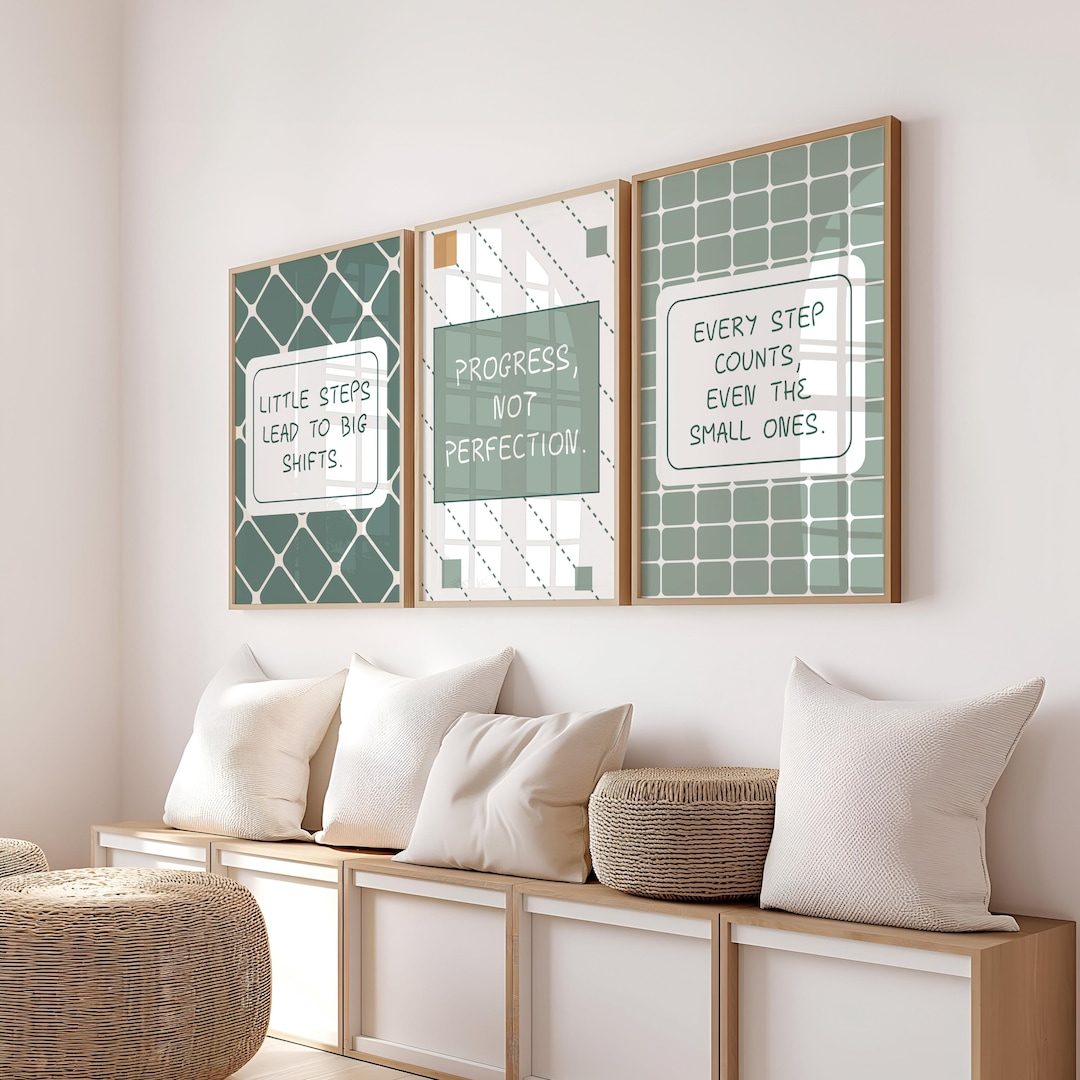 Motivational Quote Prints Set: Geometric Dorm Room Decor (digital ...
