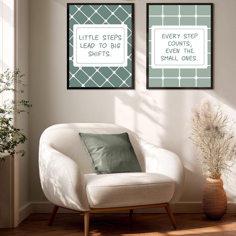 Motivational Quote Prints Set: Geometric Dorm Room Decor (digital ...