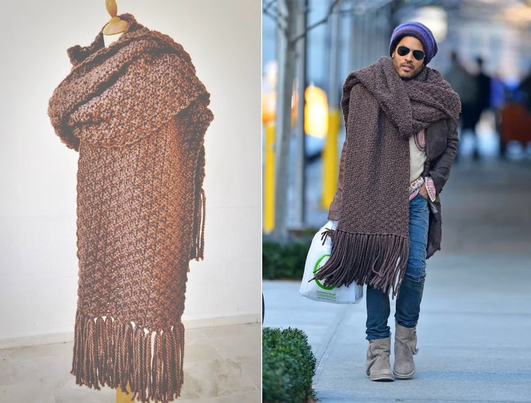 Extra Long Scarf Oversized Knit Scarf Lenny Inspired Scarf - Etsy