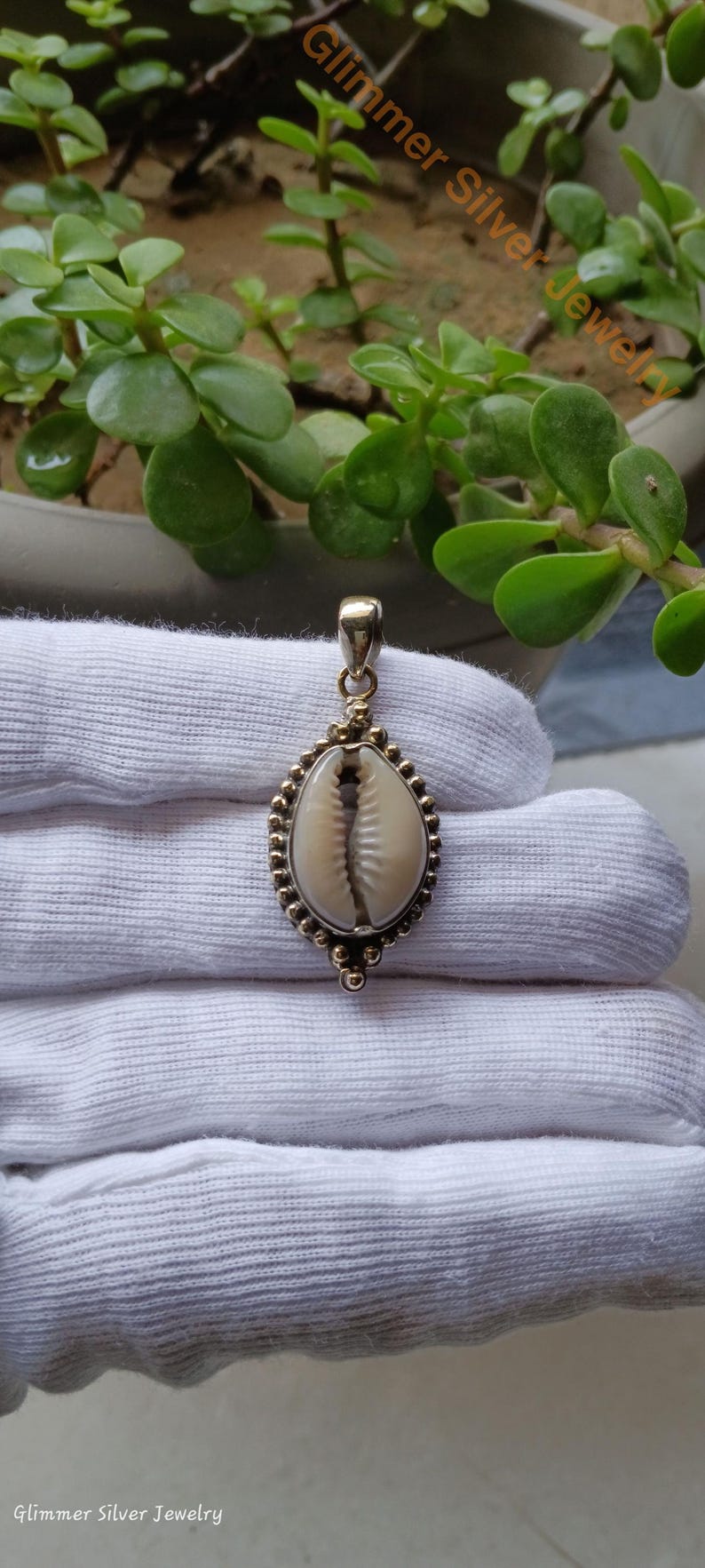 Cowrie Shell Pendant Necklace, Sterling Silver, Prosperity Gift - Etsy