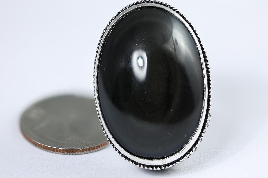 Rainbow Obsidian Ring 925 Sterling Silver Jewellery, Obsidian Gemstone ...