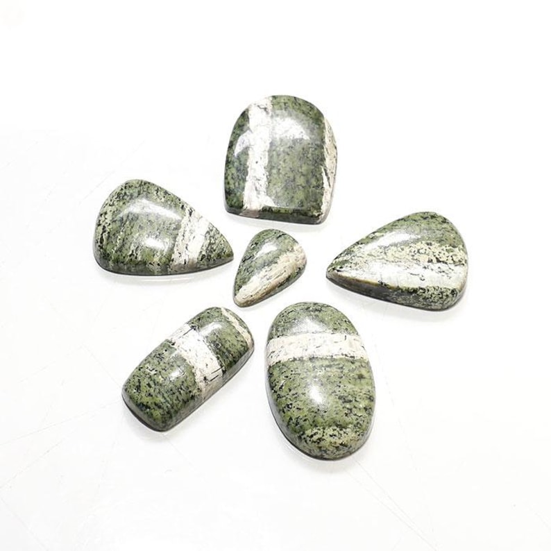 Natural Green Suzi Opal 5 Pieces Wholesale Lot Mix Cabochon Loose ...