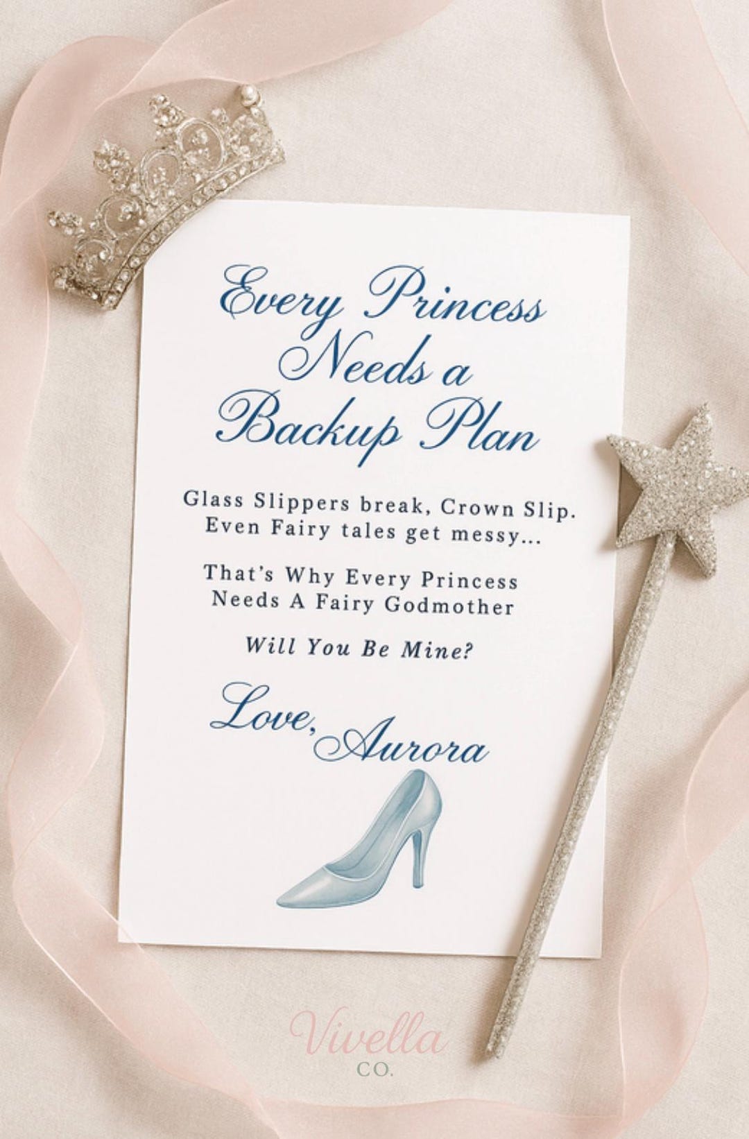 Vivella Co. Editable Fairy Godmother Proposal | Princess Theme | Glass ...