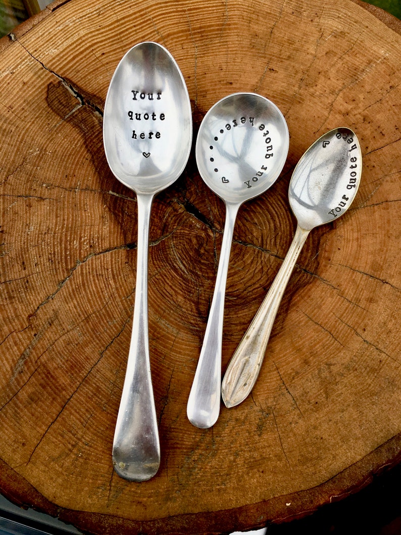 Design Your Own Hand Stamped Vintage Spoon Custom Spoon - Etsy UK