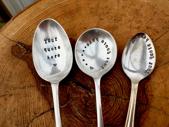 Design Your Own Hand Stamped Vintage Spoon Custom Spoon - Etsy UK