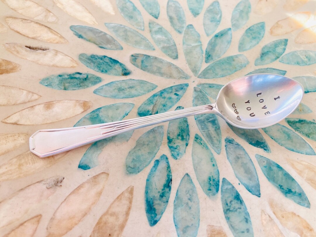 Vintage Stamped Spoon - I LOVE YOU, Hand Stamped, Small Spoon, Ready to ...