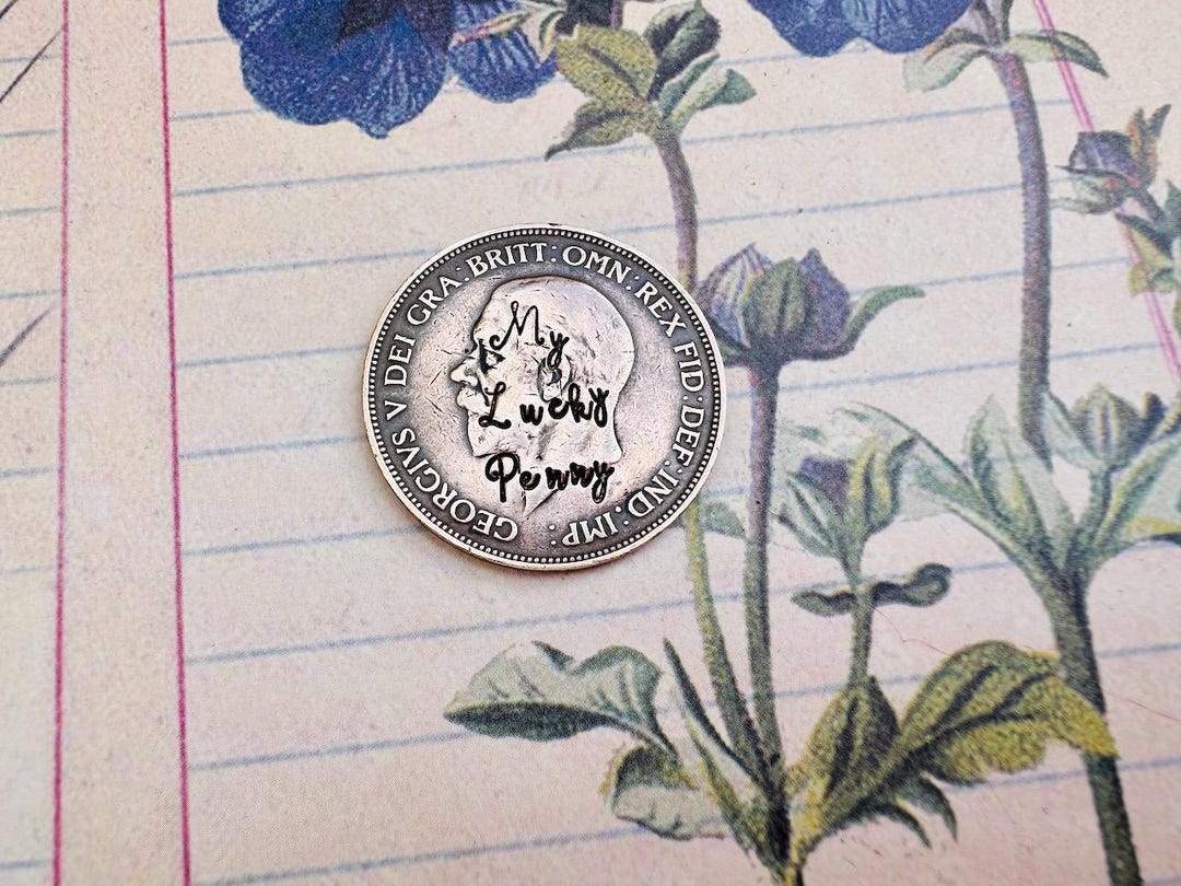 Hand Stamped Vintage British Coin - My Lucky Penny Keepsake - Etsy