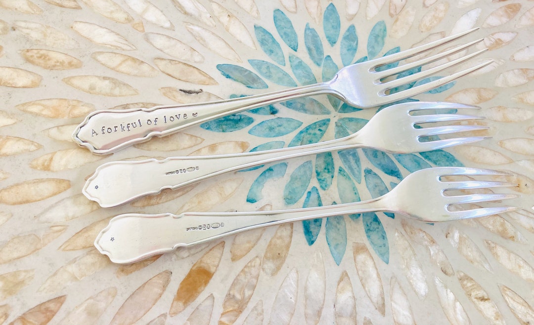 Vintage Stamped Fork - A Forkful of Love, Hand Stamped, Handmade in the ...