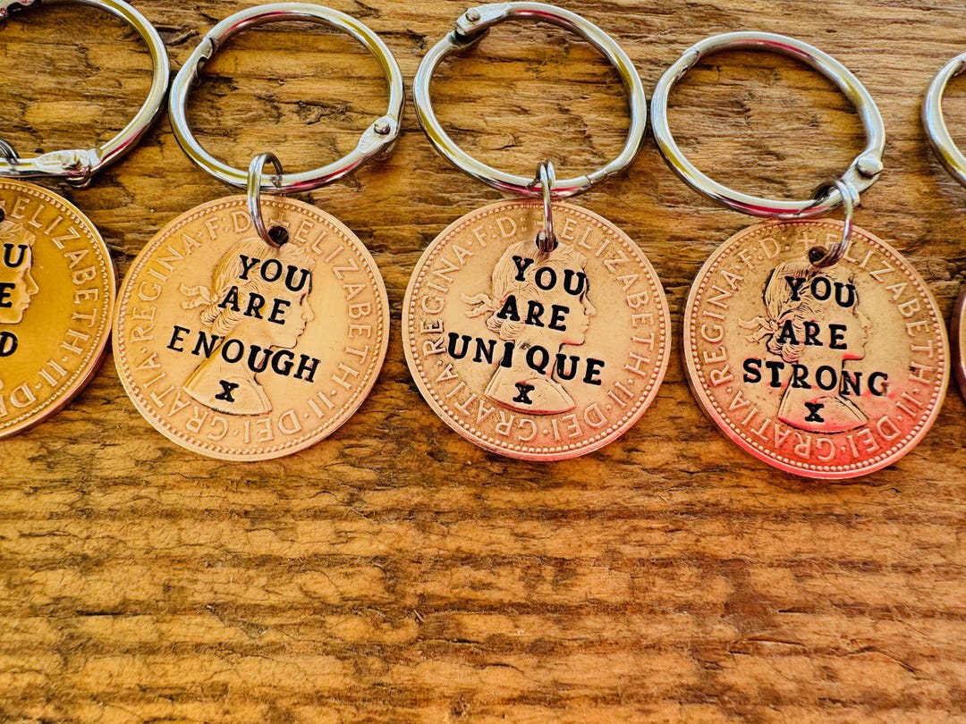 Hand Stamped Vintage Penny Coin - 'you Are Unique' - Motivational Gift ...