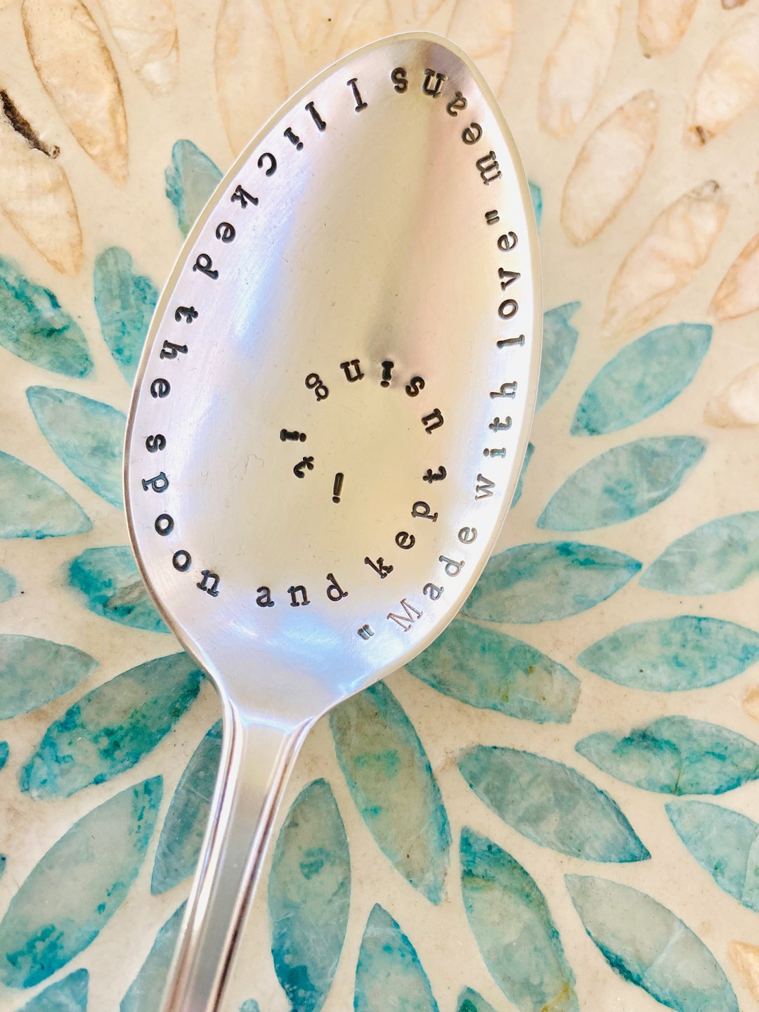 Vintage Stamped Large Spoon - Made With Love.., Hand Stamped, Ready to ...