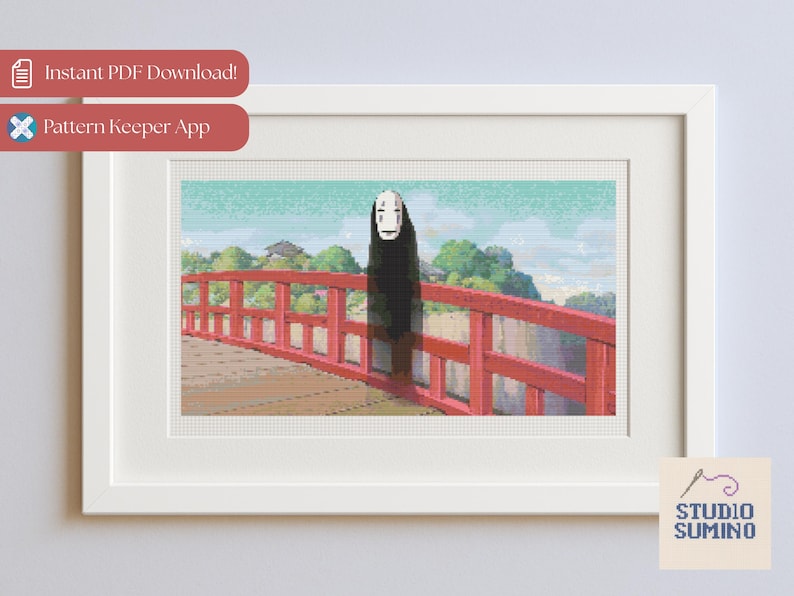 No Face Spirited Away - Cross Stitch Pattern - Digital PDF, Instant ...