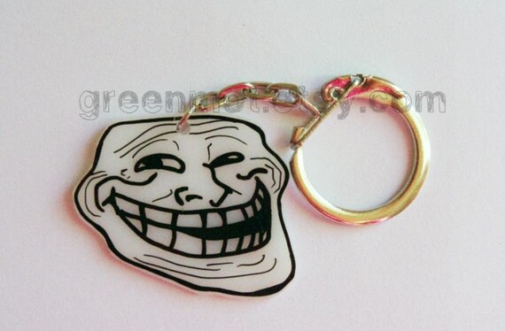 Items similar to Troll Face Key Ring on Etsy
