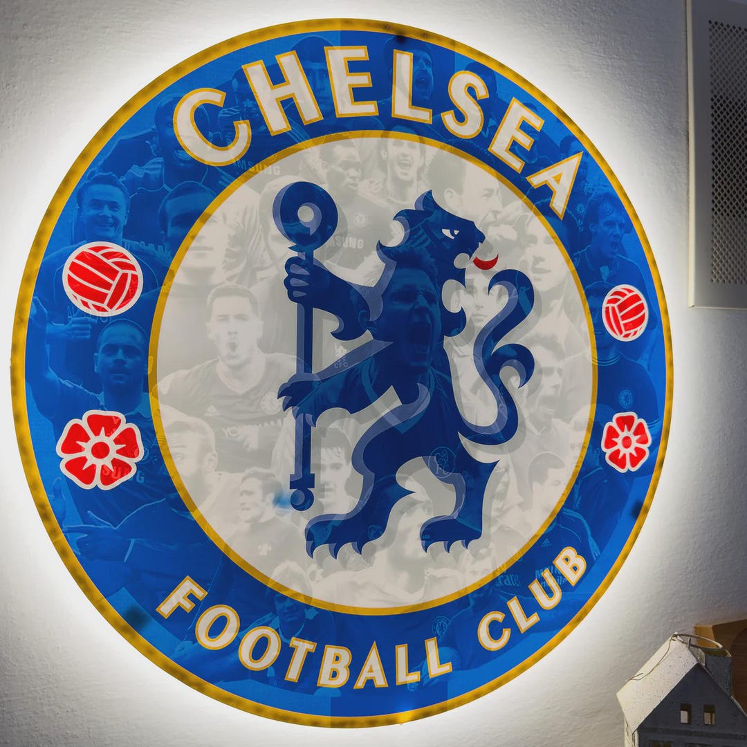 Chelsea FC Legends Wall Sign, Decor, Fan Gift, LED Lights, Logo Crest ...