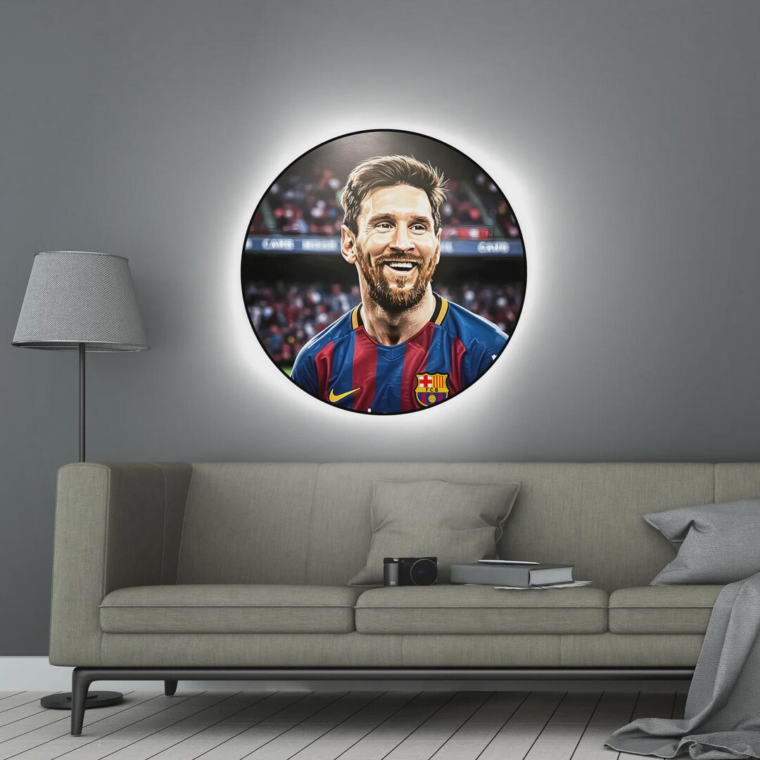 Lionel Messi 10, Wall Sign, Decor, Fan Gift, LED Lights, Custom ...